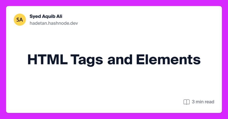 Syed Aquib Ali on LinkedIn: html tags and elements Syed Aquib Ali on LinkedIn: html tags and elements