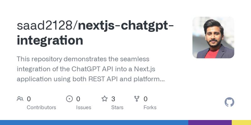 Saad Aslam on LinkedIn: GitHub - saad2128/nextjs-chatgpt-integration ... Saad Aslam on LinkedIn: GitHub - saad2128/nextjs-chatgpt-integration ...
