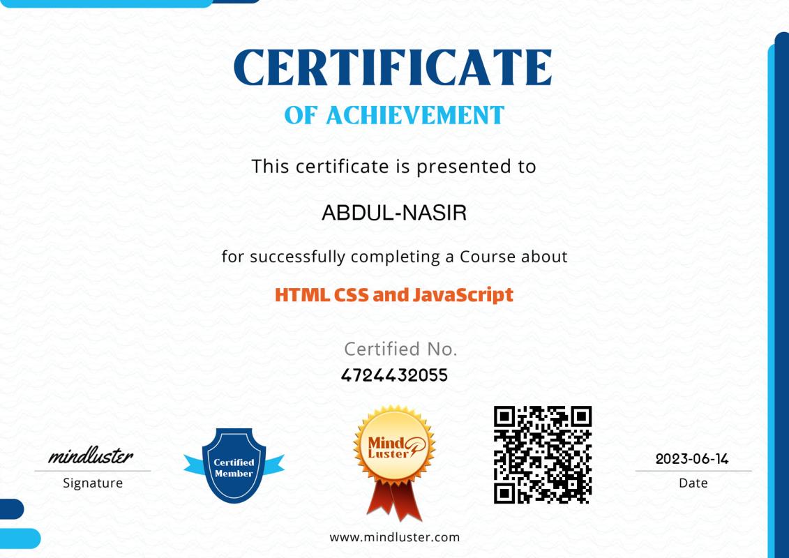 Abdul Nasir on LinkedIn: Mind Luster - Abdul Nasir-HTML CSS and JavaScript Abdul Nasir on LinkedIn: Mind Luster - Abdul Nasir-HTML CSS and JavaScript