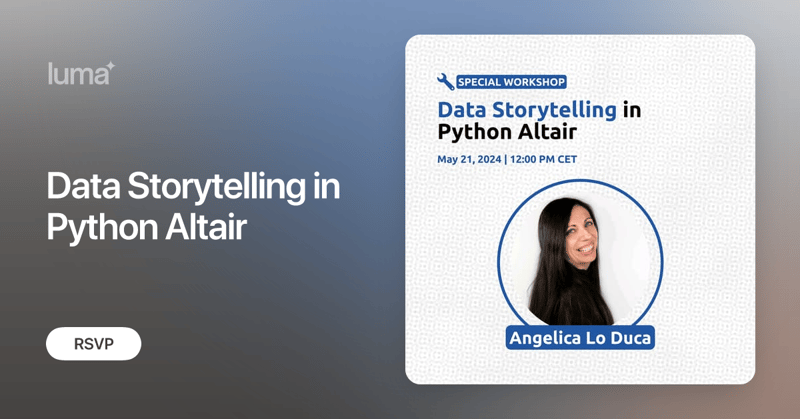 Angelica Lo Duca on LinkedIn: Data Storytelling in Python Altair · Luma Angelica Lo Duca on LinkedIn: Data Storytelling in Python Altair · Luma