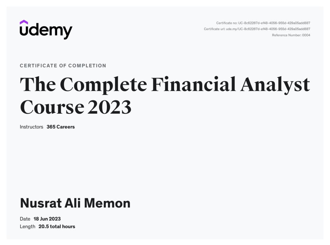 Nusrat Ali Memon on LinkedIn: Udemy Course Completion Certificate Nusrat Ali Memon on LinkedIn: Udemy Course Completion Certificate