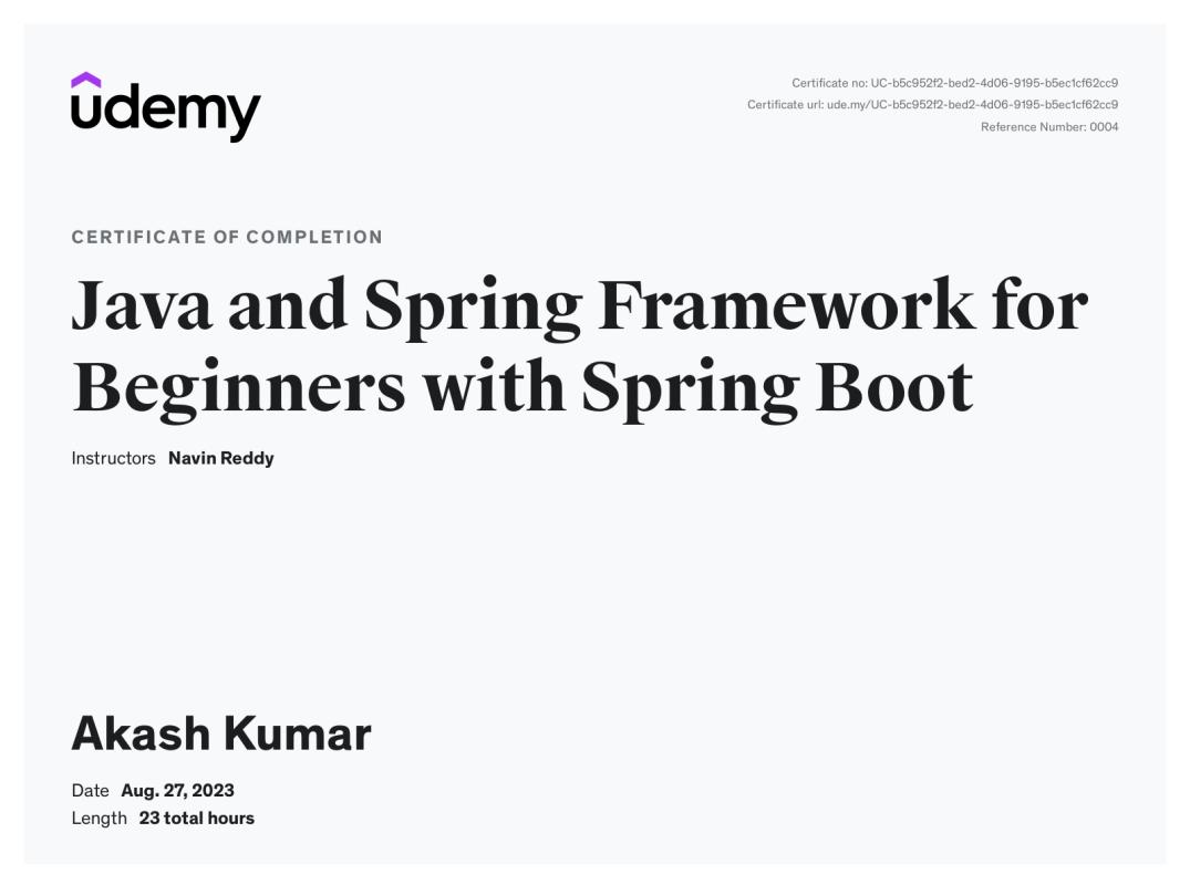 Akash Kumar on LinkedIn: Udemy Course Completion Certificate Akash Kumar on LinkedIn: Udemy Course Completion Certificate