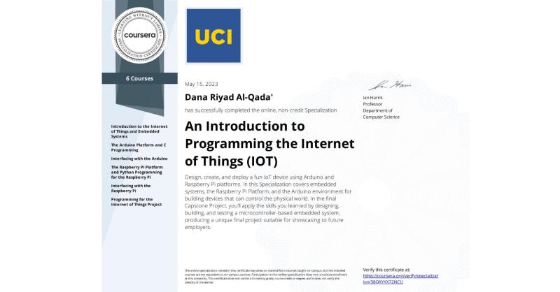 Dana Al-Qada' on LinkedIn: Completion Certificate for An Introduction ... Dana Al-Qada' on LinkedIn: Completion Certificate for An Introduction ...
