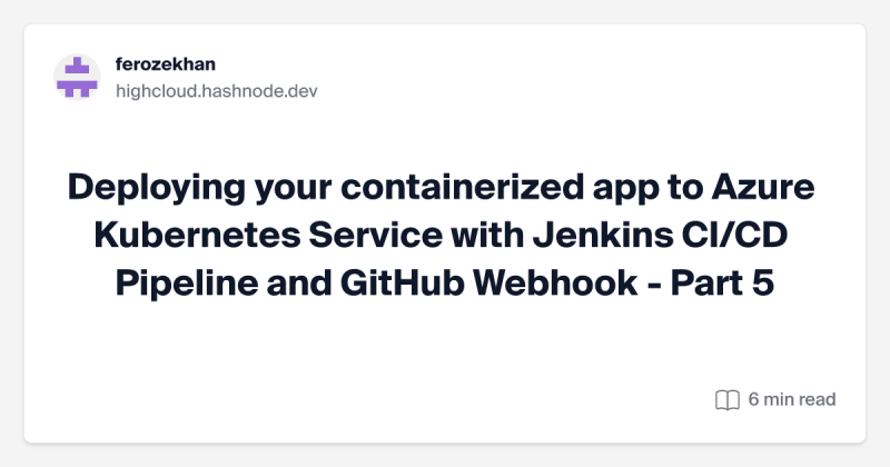 Mohammed Feroze Khan on LinkedIn: Deploying your containerized app to ... Mohammed Feroze Khan on LinkedIn: Deploying your containerized app to ...
