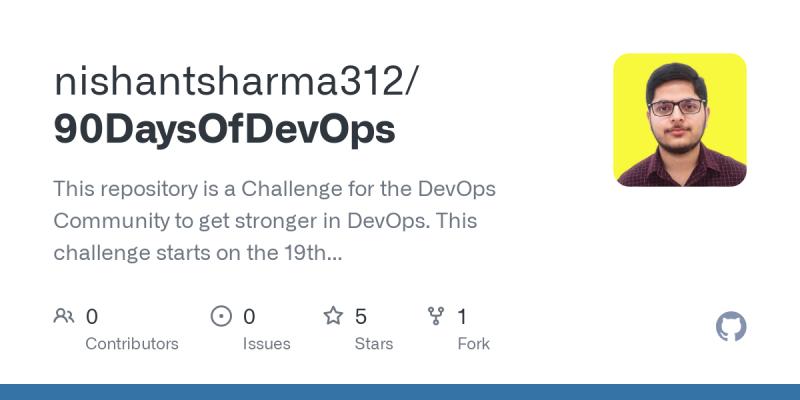 Nishant Sharma on LinkedIn: GitHub - nishantsharma312/90DaysOfDevOps ... Nishant Sharma on LinkedIn: GitHub - nishantsharma312/90DaysOfDevOps ...