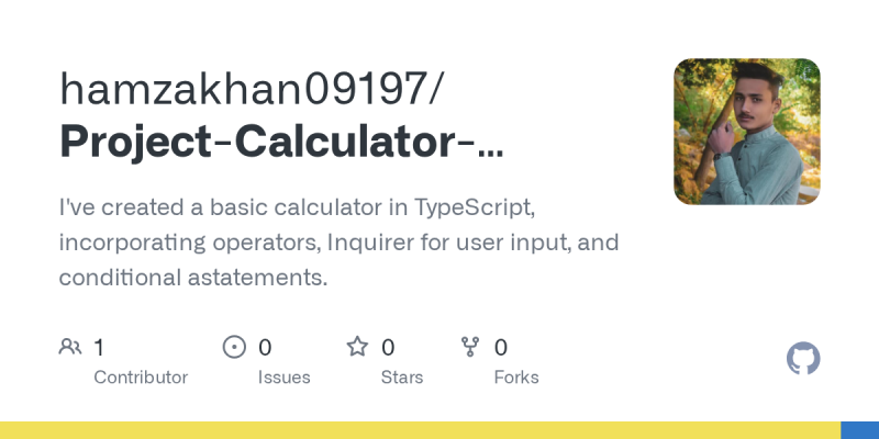 Created a CLI calculator with TypeScript | Hamza Khan posted on the ... Created a CLI calculator with TypeScript | Hamza Khan posted on the ...