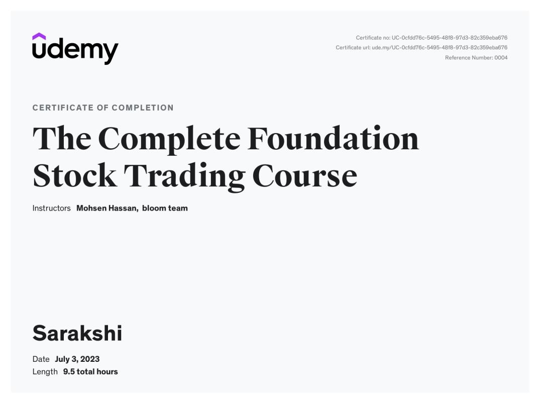 Sarakshi Rastogi on LinkedIn: Udemy Course Completion Certificate Sarakshi Rastogi on LinkedIn: Udemy Course Completion Certificate