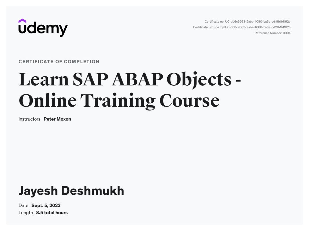 Jayesh Deshmukh on LinkedIn: Udemy Course Completion Certificate Jayesh Deshmukh on LinkedIn: Udemy Course Completion Certificate