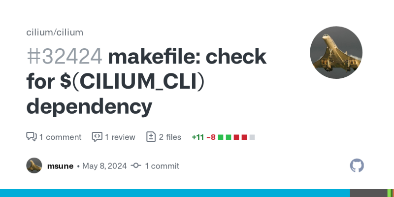 Cilium on LinkedIn: makefile: check for $(CILIUM_CLI) dependency by ... Cilium on LinkedIn: makefile: check for $(CILIUM_CLI) dependency by ...