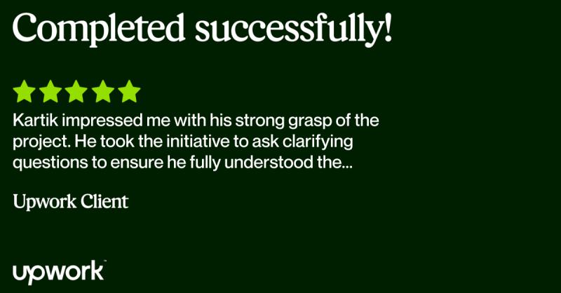 Kartik Chavda on LinkedIn: See how I can get your project done on Upwork Kartik Chavda on LinkedIn: See how I can get your project done on Upwork