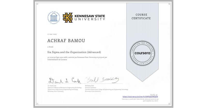 Achraf BAMOU on LinkedIn: Completion Certificate for Six Sigma and the ... Achraf BAMOU on LinkedIn: Completion Certificate for Six Sigma and the ...