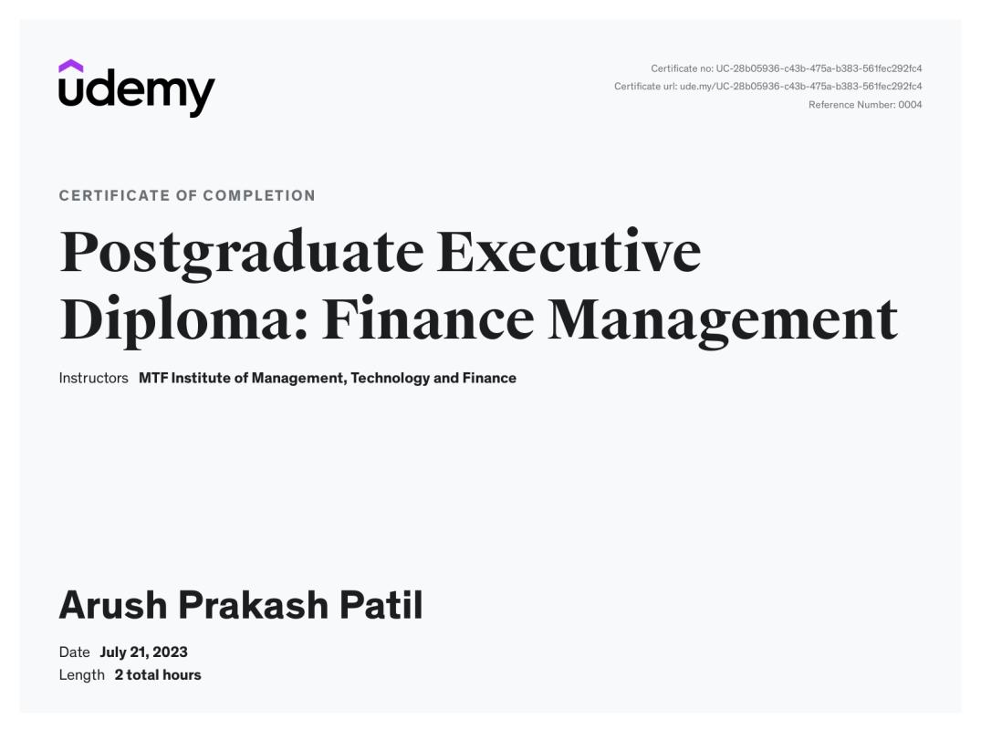 Arush Patil on LinkedIn: Udemy Course Completion Certificate Arush Patil on LinkedIn: Udemy Course Completion Certificate