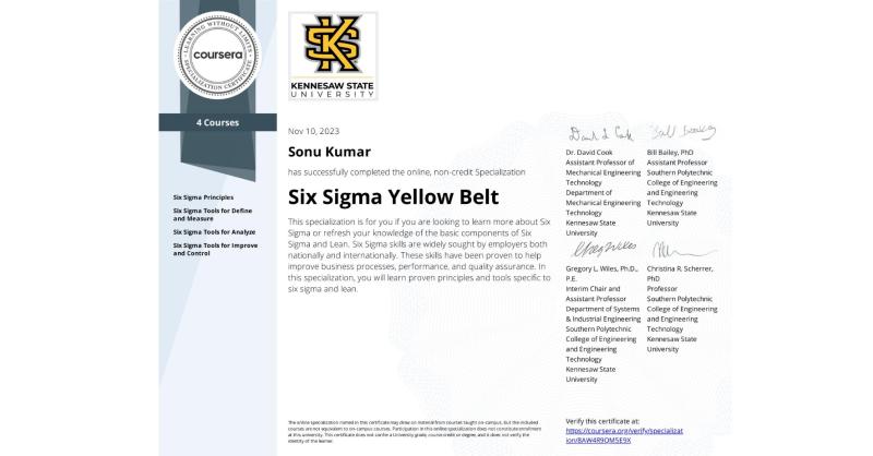 sonu kumar singh on LinkedIn: Completion Certificate for Six Sigma ... sonu kumar singh on LinkedIn: Completion Certificate for Six Sigma ...