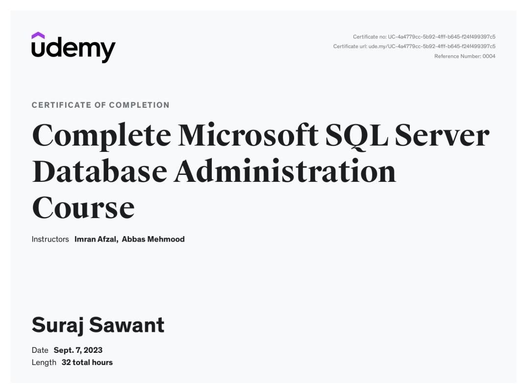 Suraj Sawant on LinkedIn: Udemy Course Completion Certificate Suraj Sawant on LinkedIn: Udemy Course Completion Certificate