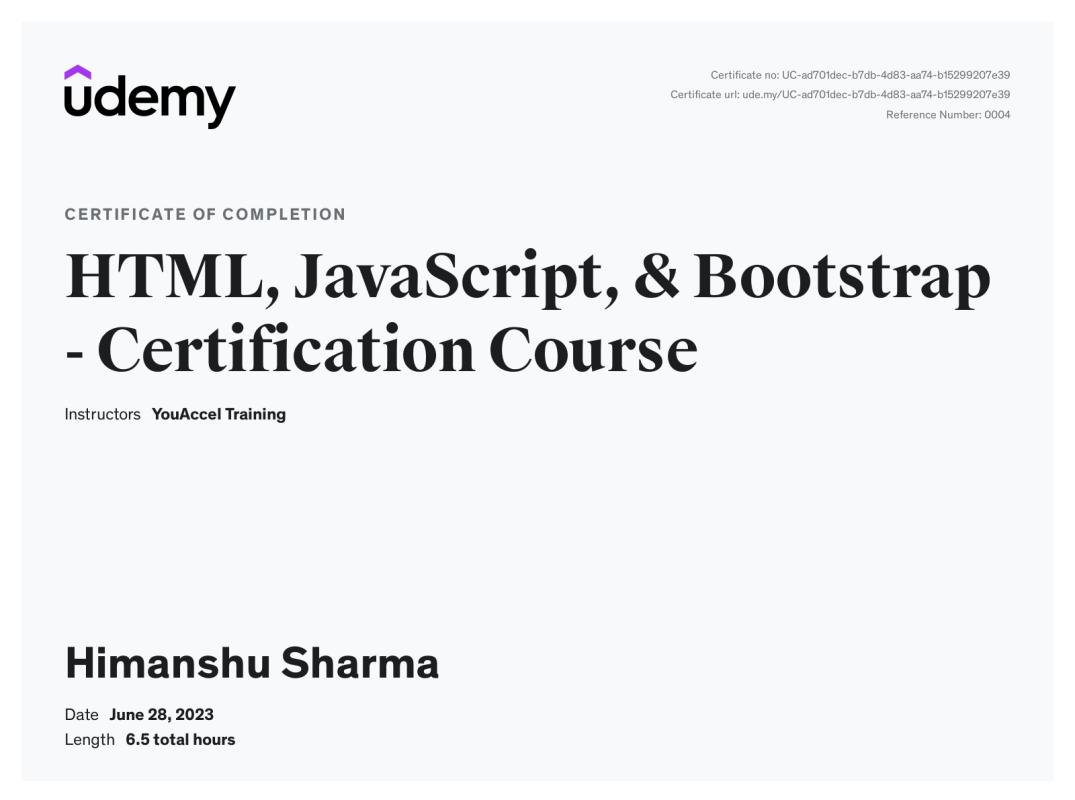 Himanshu sharma on LinkedIn: Udemy Course Completion Certificate Himanshu sharma on LinkedIn: Udemy Course Completion Certificate