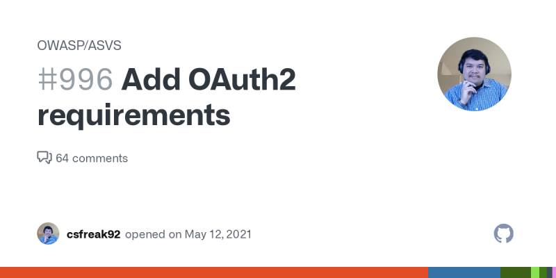 OWASP ASVS on LinkedIn: Add OAuth2 requirements · Issue #996 · OWASP/ASVS OWASP ASVS on LinkedIn: Add OAuth2 requirements · Issue #996 · OWASP/ASVS