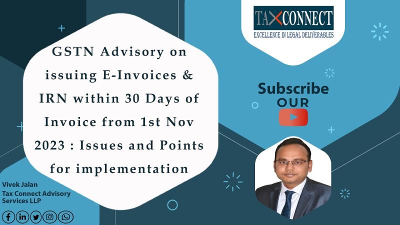Vivek Jalan on LinkedIn: GSTN Advisory on issuing E-Invoices & IRN from ... Vivek Jalan on LinkedIn: GSTN Advisory on issuing E-Invoices & IRN from ...