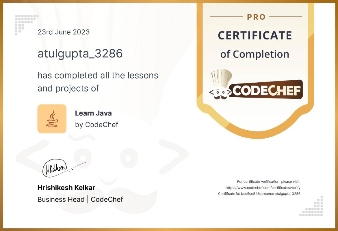 Atul Gupta on LinkedIn: CodeChef Certificate - atulgupta_3286 Atul Gupta on LinkedIn: CodeChef Certificate - atulgupta_3286