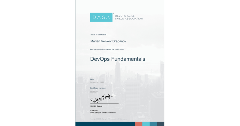 DASA on LinkedIn: DASA Devops Fundamentals • Marian Venkov Draganov ... DASA on LinkedIn: DASA Devops Fundamentals • Marian Venkov Draganov ...