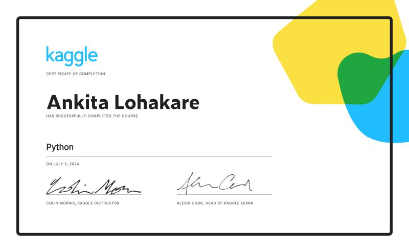Ankita Lohakare on LinkedIn: Ankita Lohakare completed the Python ... Ankita Lohakare on LinkedIn: Ankita Lohakare completed the Python ...