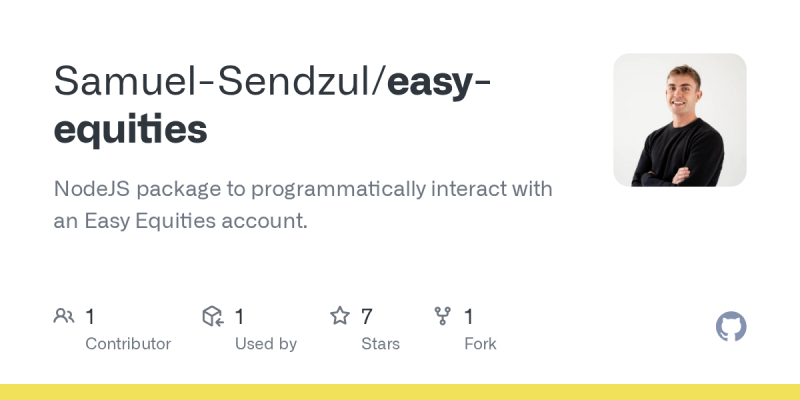 Samuel Sendzul on LinkedIn: GitHub - Samuel-Sendzul/easy-equities ... Samuel Sendzul on LinkedIn: GitHub - Samuel-Sendzul/easy-equities ...