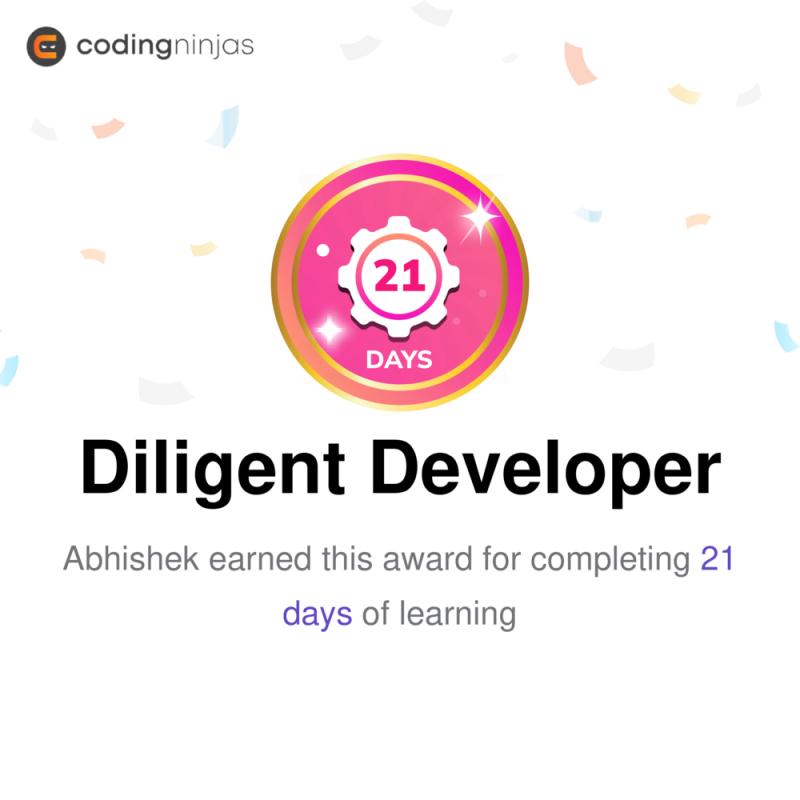 Abhishek Singh Bhadouriya on LinkedIn: Codingninjas | Achievements Abhishek Singh Bhadouriya on LinkedIn: Codingninjas | Achievements
