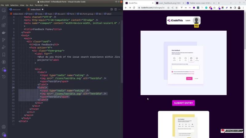 JassehCodeCamp on LinkedIn: HTML & CSS Tutorials - Build a Feedback Form JassehCodeCamp on LinkedIn: HTML & CSS Tutorials - Build a Feedback Form