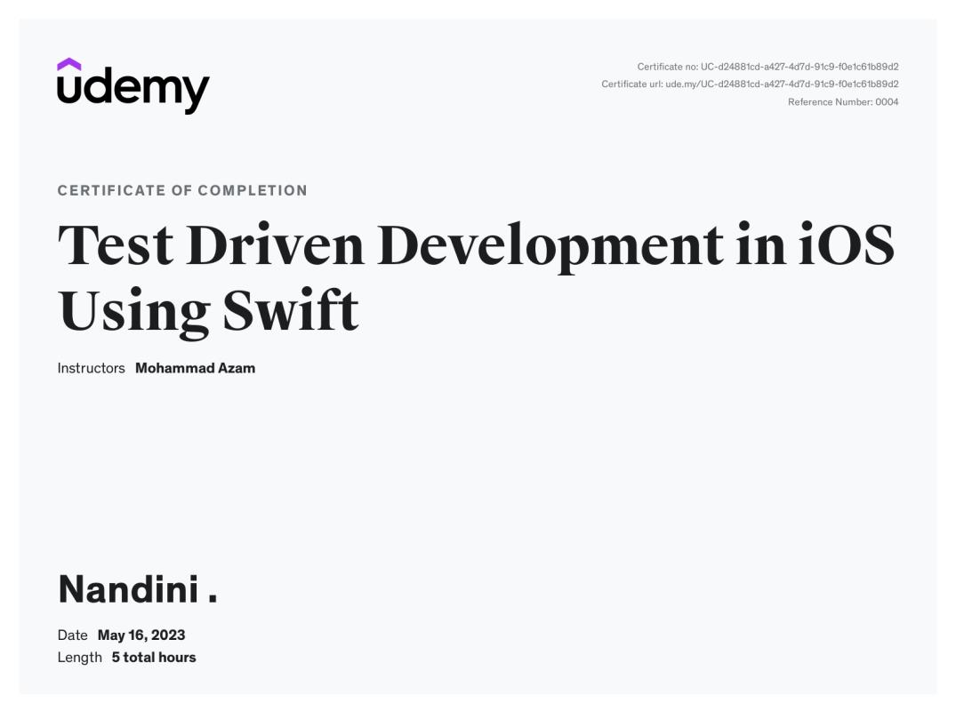 Nandini Yadav on LinkedIn: Udemy Course Completion Certificate Nandini Yadav on LinkedIn: Udemy Course Completion Certificate
