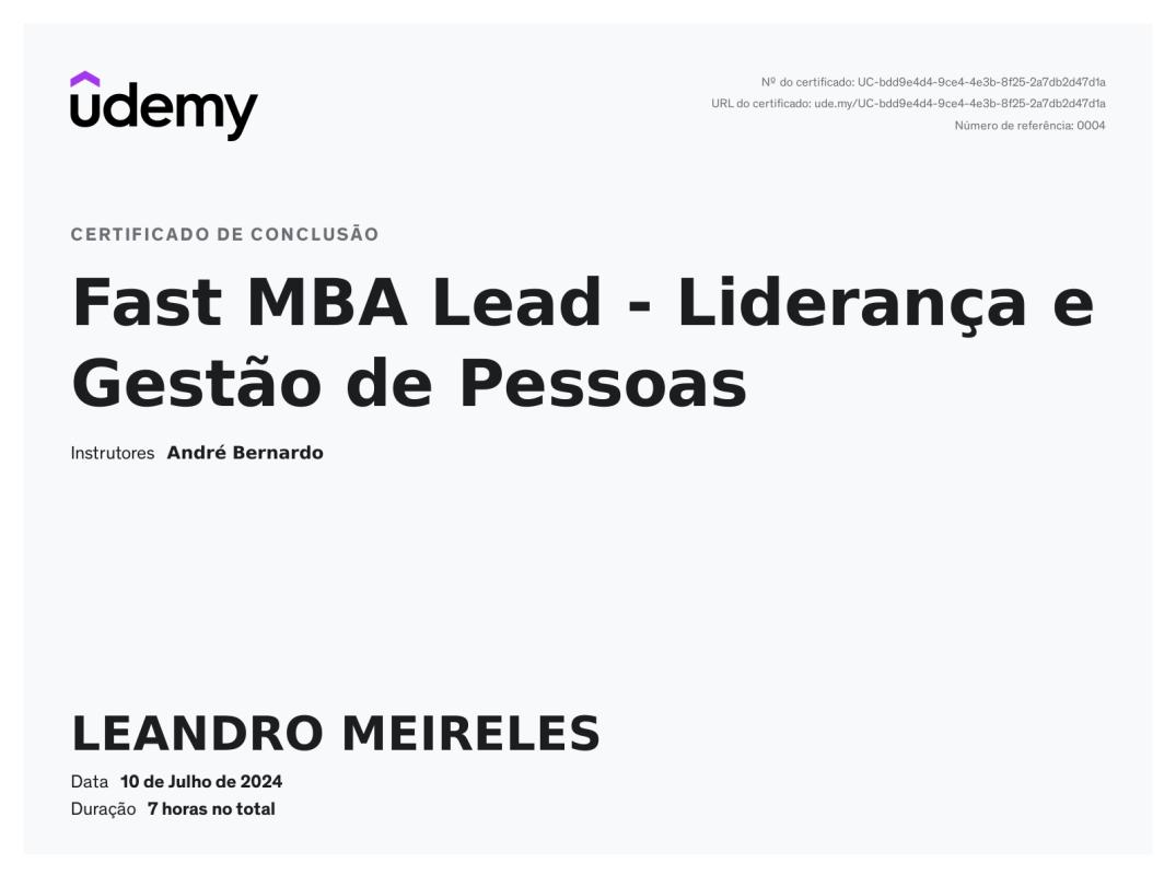 Leandro Meireles no LinkedIn: Udemy Course Completion Certificate Leandro Meireles no LinkedIn: Udemy Course Completion Certificate