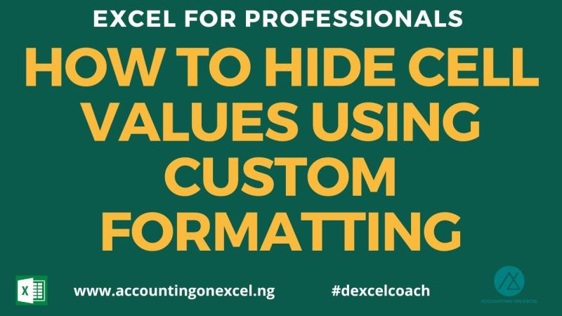 Amaka Ifebunandu (dexcelcoach) on LinkedIn: 👉HOW TO HIDE CELL VALUES IN ... Amaka Ifebunandu (dexcelcoach) on LinkedIn: 👉HOW TO HIDE CELL VALUES IN ...