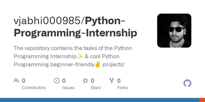 Pandey Abhishek Nath Roy on LinkedIn: Python-Programming-Internship ... Pandey Abhishek Nath Roy on LinkedIn: Python-Programming-Internship ...