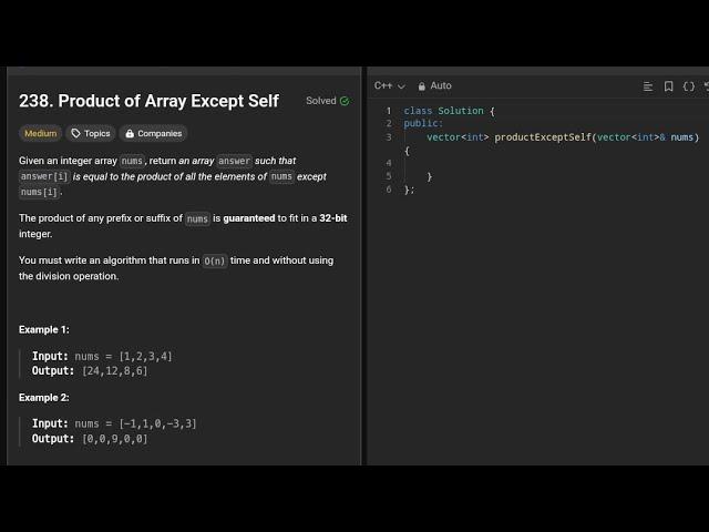 Yash Tiwari on LinkedIn: LeetCode Problem 234: Product of Array Except ... Yash Tiwari on LinkedIn: LeetCode Problem 234: Product of Array Except ...