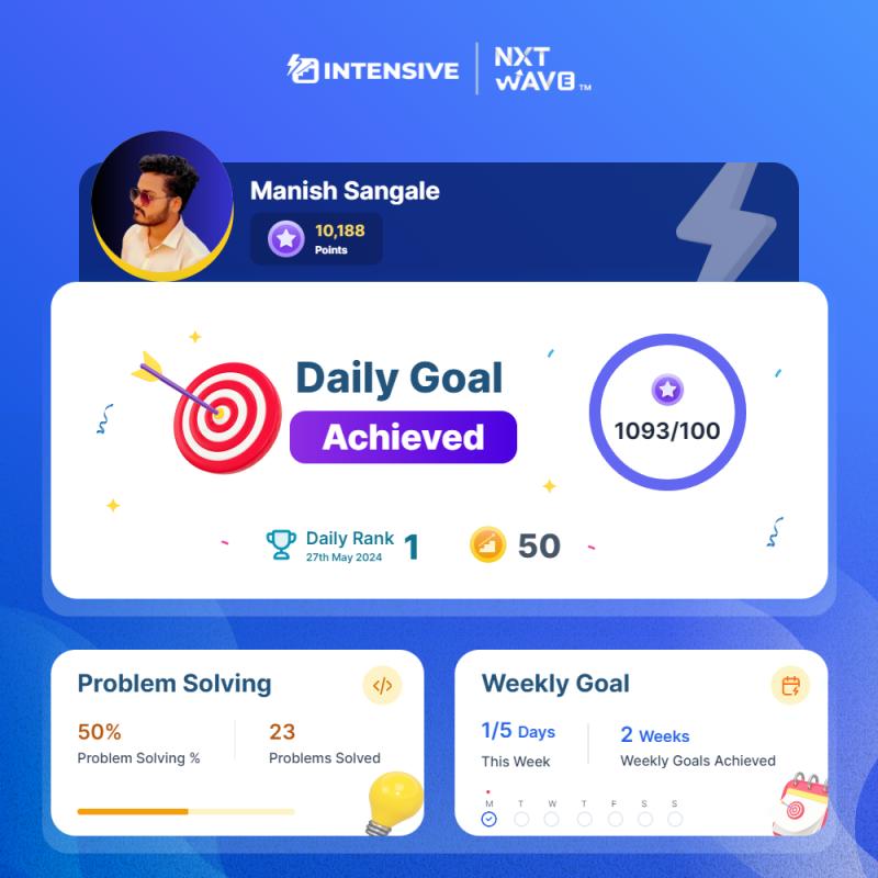My 30-day coding challenge with NxtWave | Manish Sangale posted on the ... My 30-day coding challenge with NxtWave | Manish Sangale posted on the ...