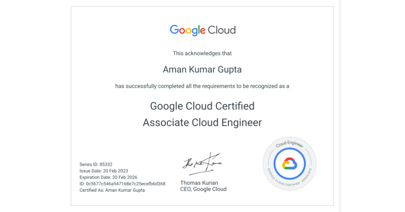 Aman kumar Gupta on LinkedIn: Associate Cloud Engineer • Aman Kumar ... Aman kumar Gupta on LinkedIn: Associate Cloud Engineer • Aman Kumar ...