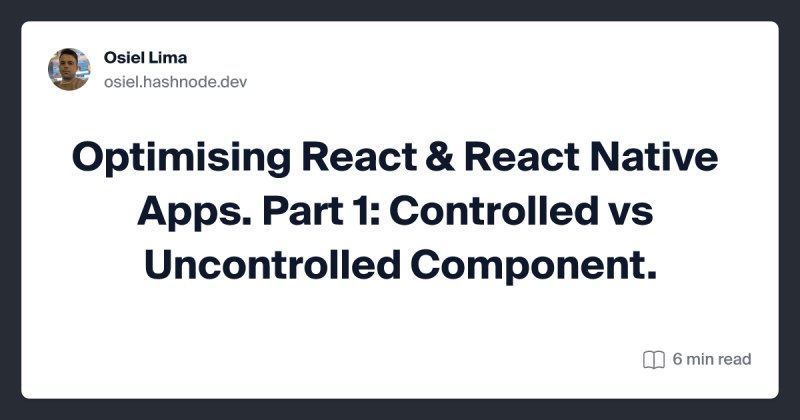 Osiel Lima Díaz on LinkedIn: Optimising React & React Native Apps. Part ... Osiel Lima Díaz on LinkedIn: Optimising React & React Native Apps. Part ...