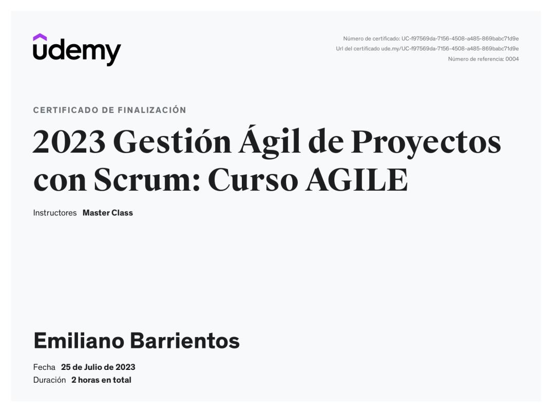 Emiliano Barrientos on LinkedIn: Udemy Course Completion Certificate Emiliano Barrientos on LinkedIn: Udemy Course Completion Certificate