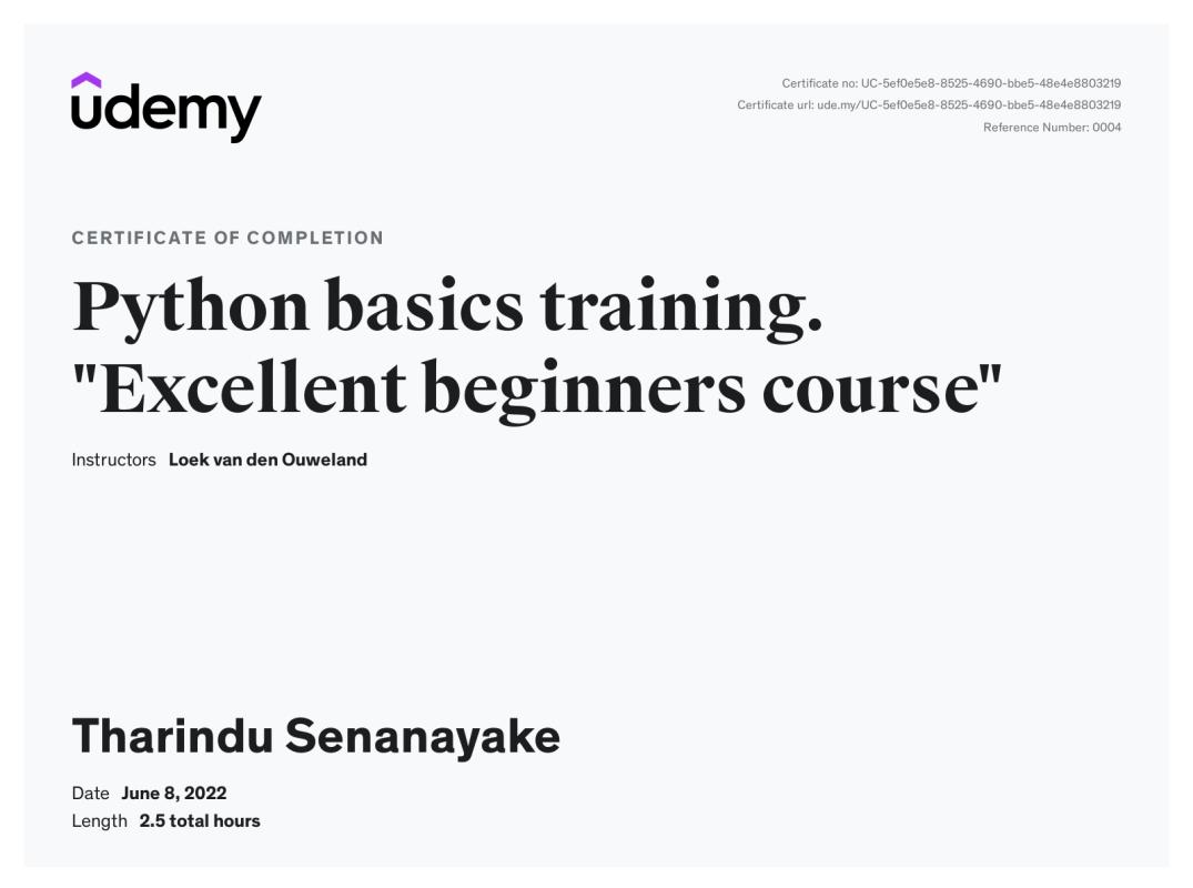 Tharindu Senanayake on LinkedIn: Udemy Course Completion Certificate Tharindu Senanayake on LinkedIn: Udemy Course Completion Certificate
