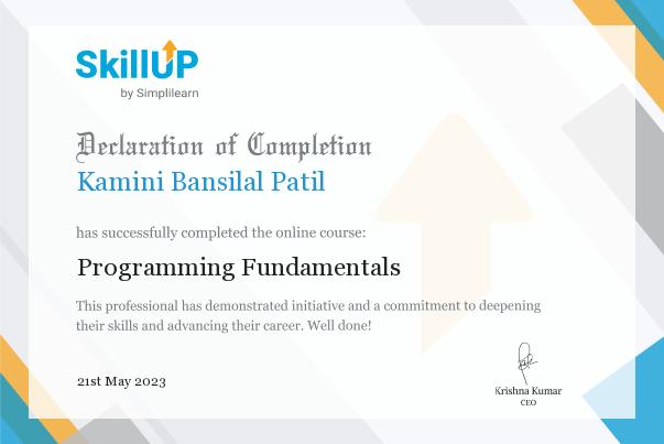 Kamini Patil on LinkedIn: Kamini Bansilal Patil has successfully ... Kamini Patil on LinkedIn: Kamini Bansilal Patil has successfully ...