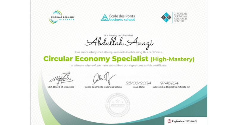 Abdullah Alanazi on LinkedIn: Circular Economy Specialist (High-Mastery ... Abdullah Alanazi on LinkedIn: Circular Economy Specialist (High-Mastery ...