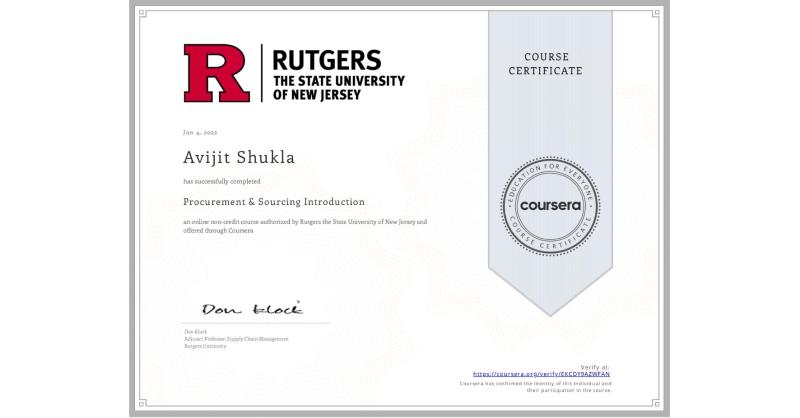 Avijit Shukla on LinkedIn: #coursera #achievement #procurement Avijit Shukla on LinkedIn: #coursera #achievement #procurement