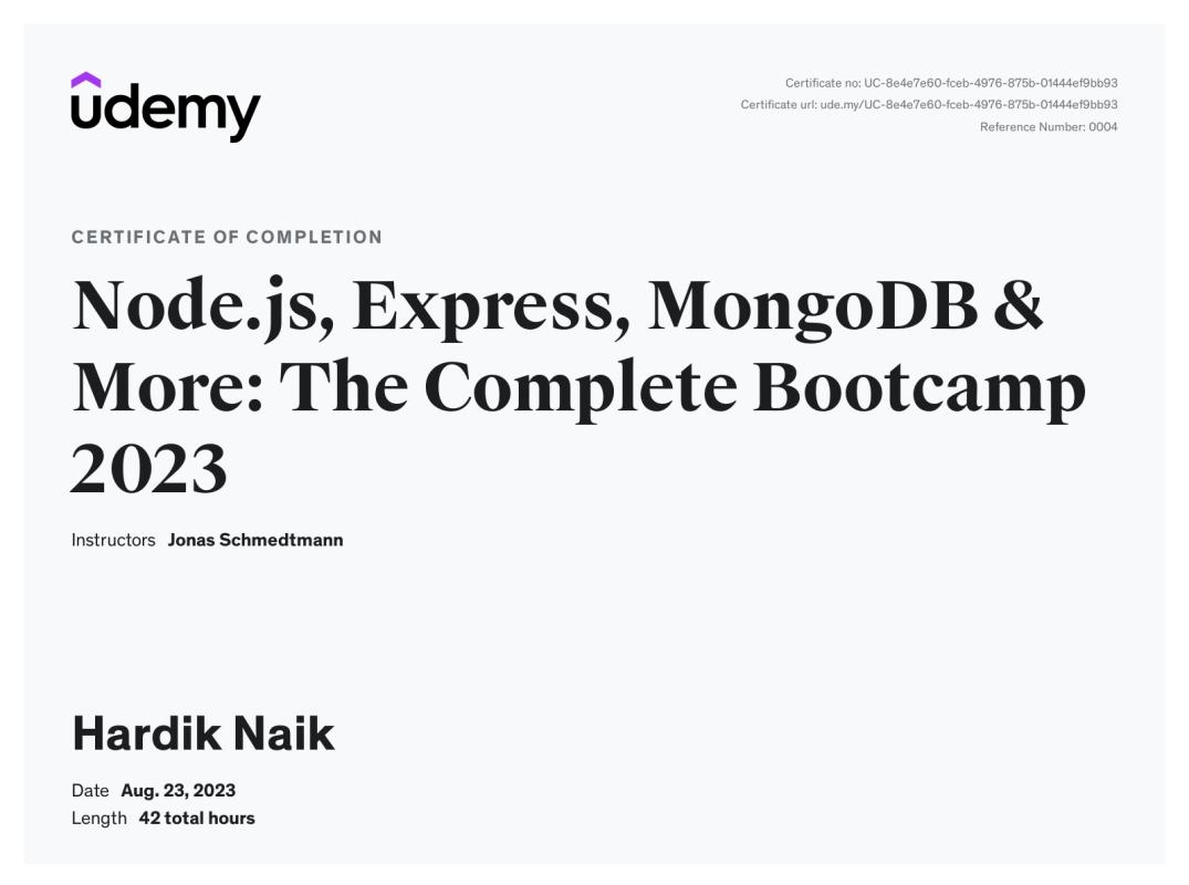 Hardik Naik on LinkedIn: Udemy Course Completion Certificate Hardik Naik on LinkedIn: Udemy Course Completion Certificate