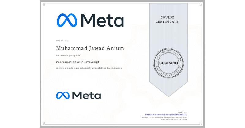 Muhammad Jawad Anjum on LinkedIn: Completion Certificate for ... Muhammad Jawad Anjum on LinkedIn: Completion Certificate for ...