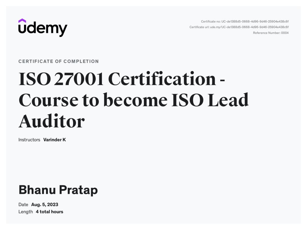 Bhanu Pratap on LinkedIn: Udemy Course Completion Certificate Bhanu Pratap on LinkedIn: Udemy Course Completion Certificate