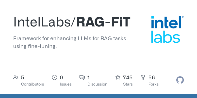Daniel Fleischer on LinkedIn: GitHub - IntelLabs/RAGFoundry: Framework ... Daniel Fleischer on LinkedIn: GitHub - IntelLabs/RAGFoundry: Framework ...