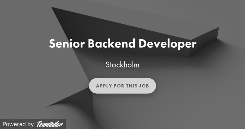 Martin Adolfsson on LinkedIn: Senior Backend Developer - Visual Art Martin Adolfsson on LinkedIn: Senior Backend Developer - Visual Art