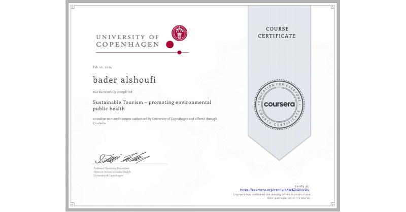 Bader Alshoufi on LinkedIn: Completion Certificate for Sustainable ... Bader Alshoufi on LinkedIn: Completion Certificate for Sustainable ...