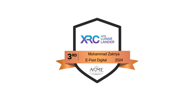 Muhammad Zakriya on LinkedIn: 3rd Place XRC Lunar Lander ASME E-Fest ... Muhammad Zakriya on LinkedIn: 3rd Place XRC Lunar Lander ASME E-Fest ...