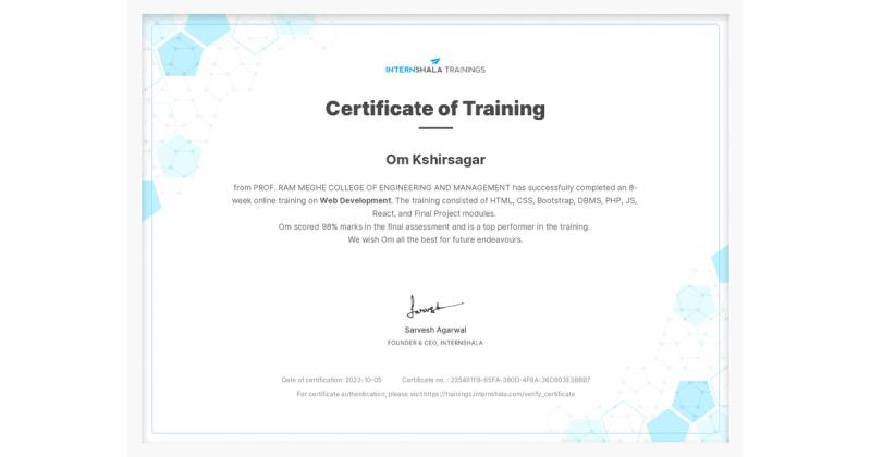 Om kshirsagar on LinkedIn: Successfully completed the Web Development ... Om kshirsagar on LinkedIn: Successfully completed the Web Development ...