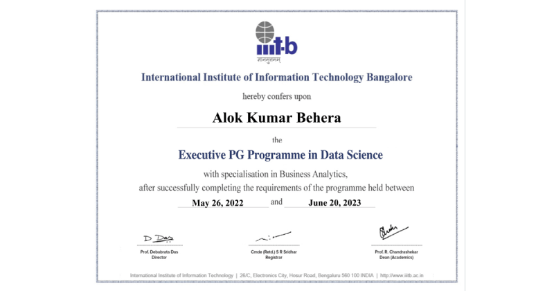 Alok Kumar Behera on LinkedIn: DS C44 EPGDS - BA • Alok Kumar Behera ... Alok Kumar Behera on LinkedIn: DS C44 EPGDS - BA • Alok Kumar Behera ...
