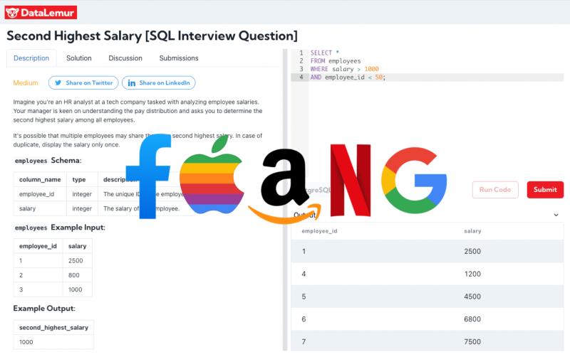 Sneha Roy on LinkedIn: FAANG SQL Interview Question | DataLemur Sneha Roy on LinkedIn: FAANG SQL Interview Question | DataLemur